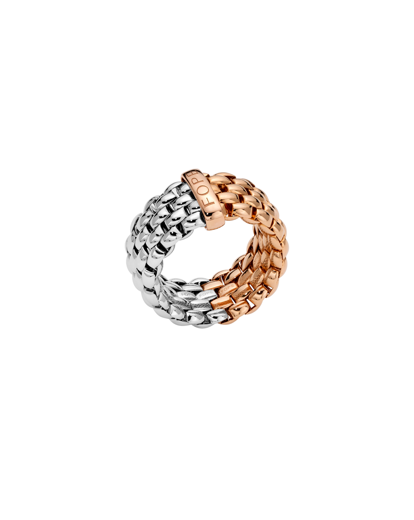 Bicolour Flex'it ring with oval mesh - 07E04AX_XX - FOPE