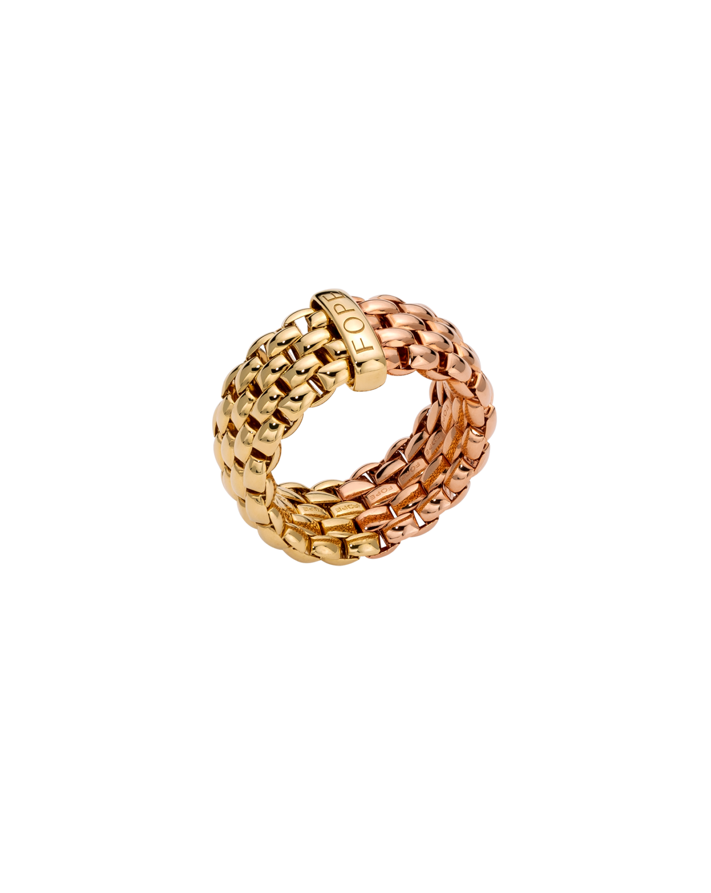 Bicolour Flex'it ring with oval mesh - 07E04AX_XX - FOPE